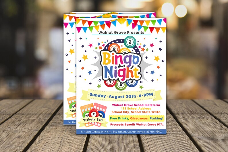 Editable Bingo Night Flyer Template, Family Game Night Invite ...