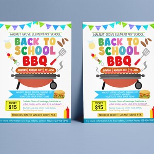 EDITABLE School Bbq Picnic Party Invite, Back to School Fundraiser ...
