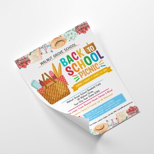 EDITABLE School Picnic Invitation, Back to School Flyer Event, School ...