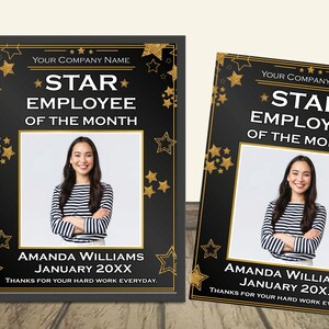 EDITABLE Star Employee of the Month Template | Printable Employees ...