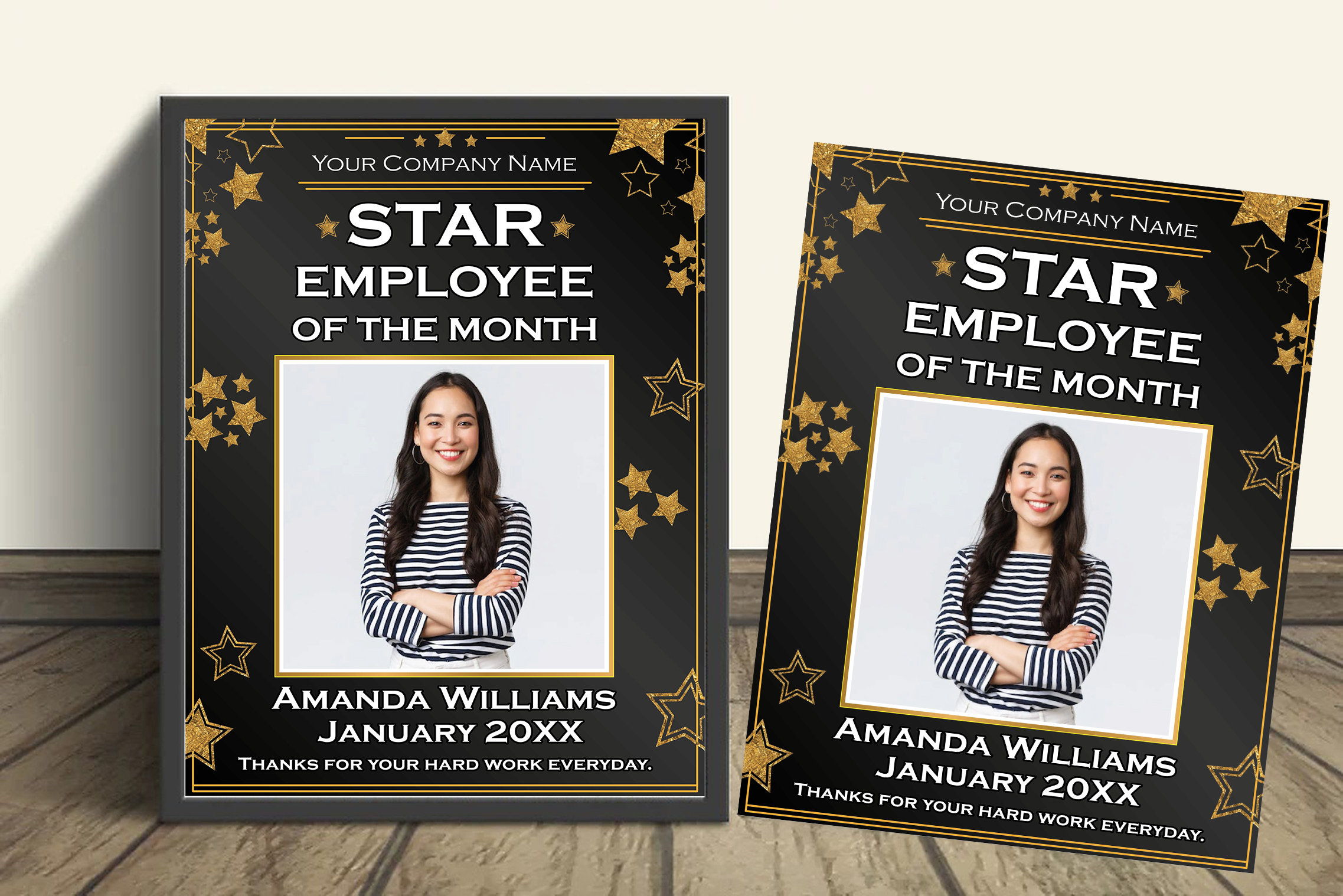 EDITABLE Star Employee of the Month Template | Printable Employees ...
