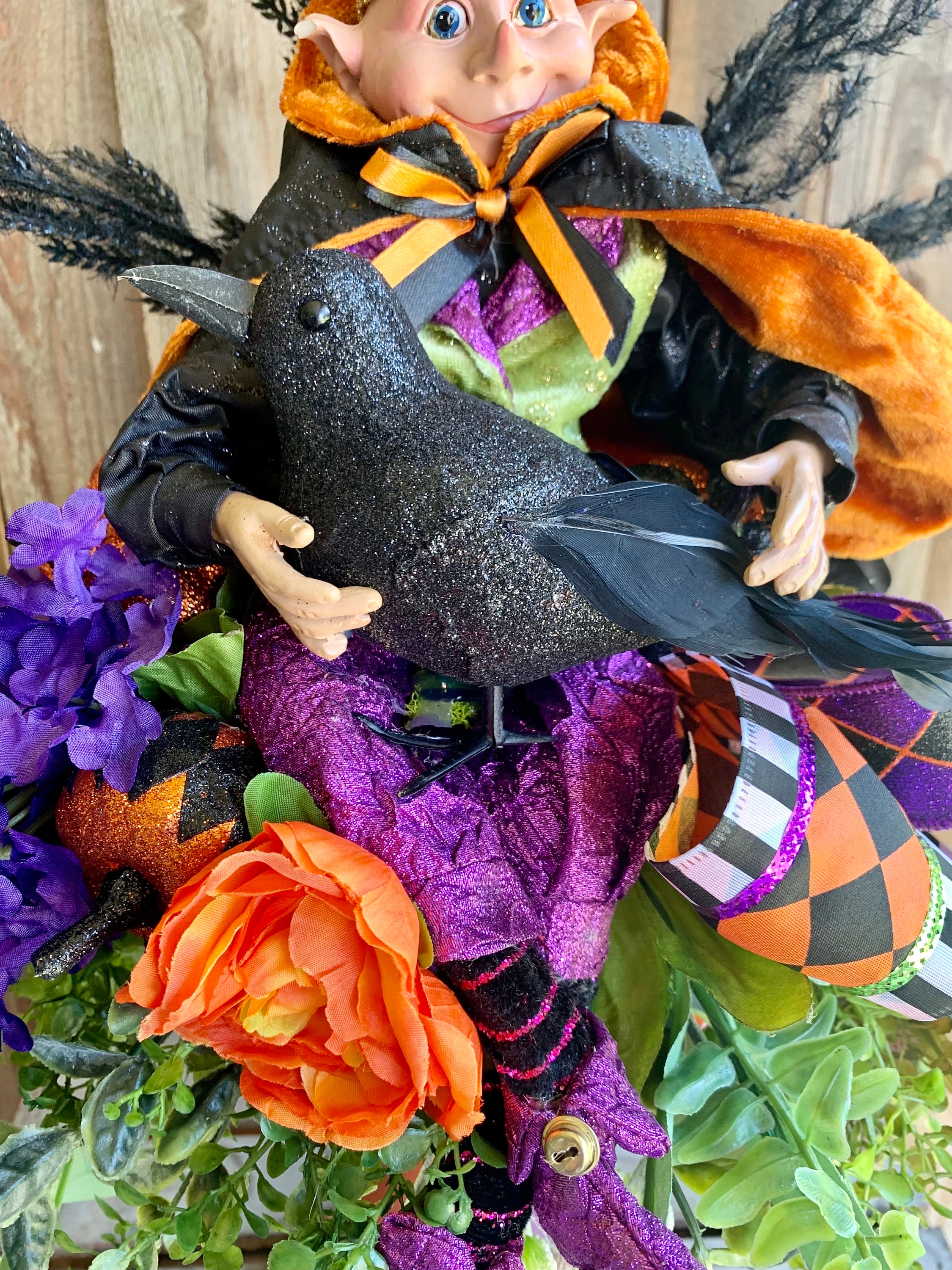 Halloween Centerpiece Halloween Elf Floral Candlestick - Etsy