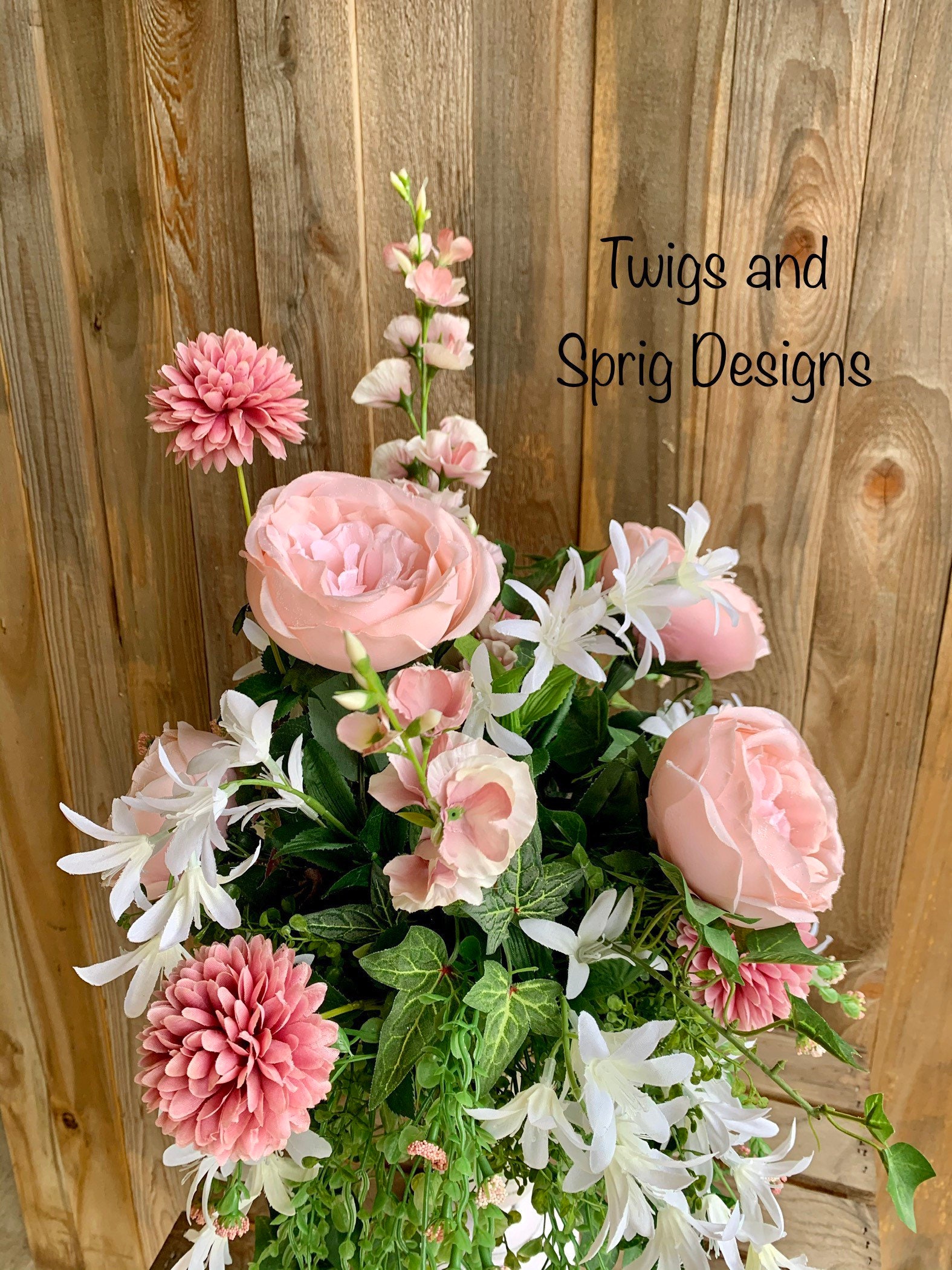 Floral Candlestick Arrangement Cottage Style Centerpiece - Etsy