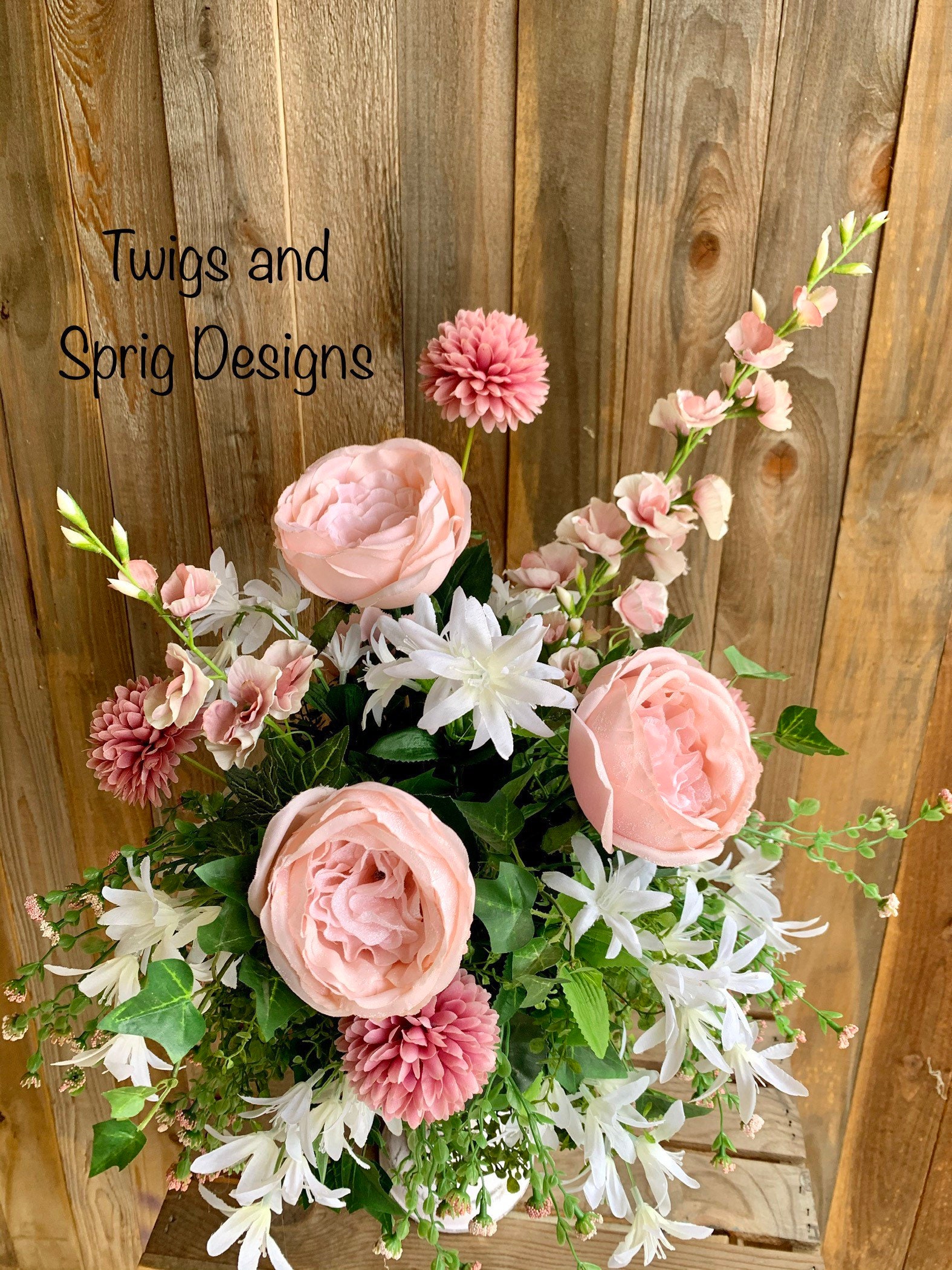 Floral Candlestick Arrangement Cottage Style Centerpiece - Etsy