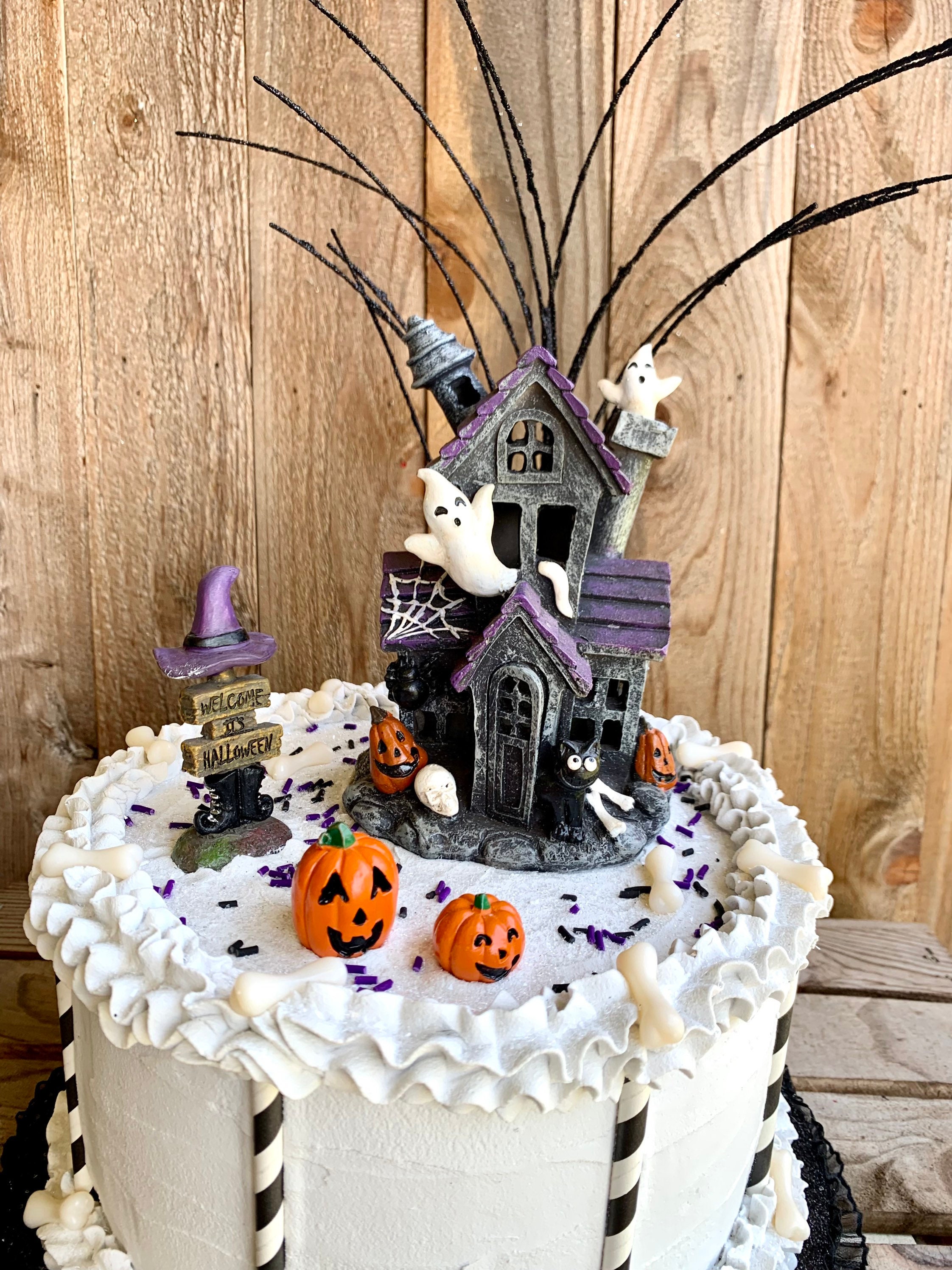 Faux Halloween Haunted House Cake Halloween Party Cake - Etsy