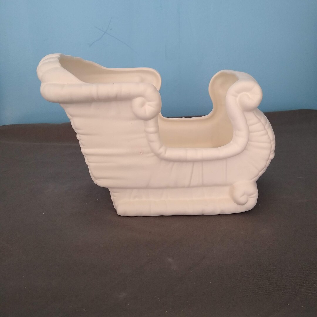 Ceramic Sleigh / Ready to Paint / Christmas Sleigh / Santa Sleigh ...