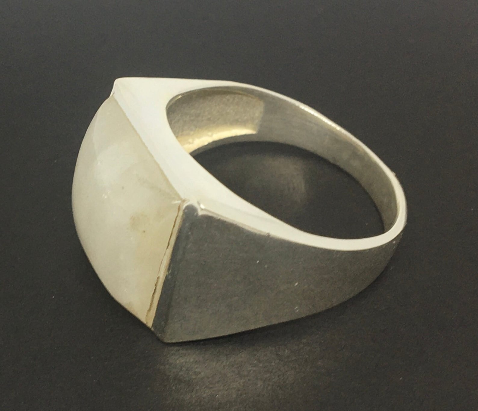 Mens Ring Sterling Silver Square Moonstone Mens Ring | Etsy