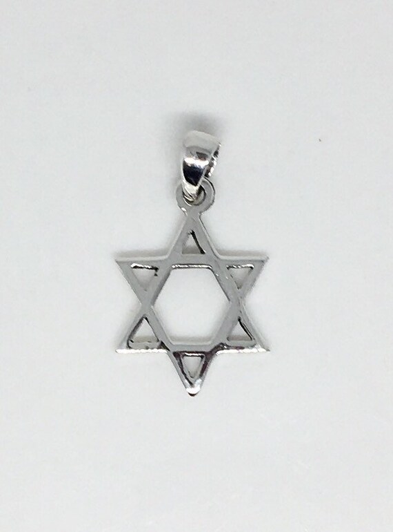 Sterling Star of David Pendant David's Shield Jewish | Etsy