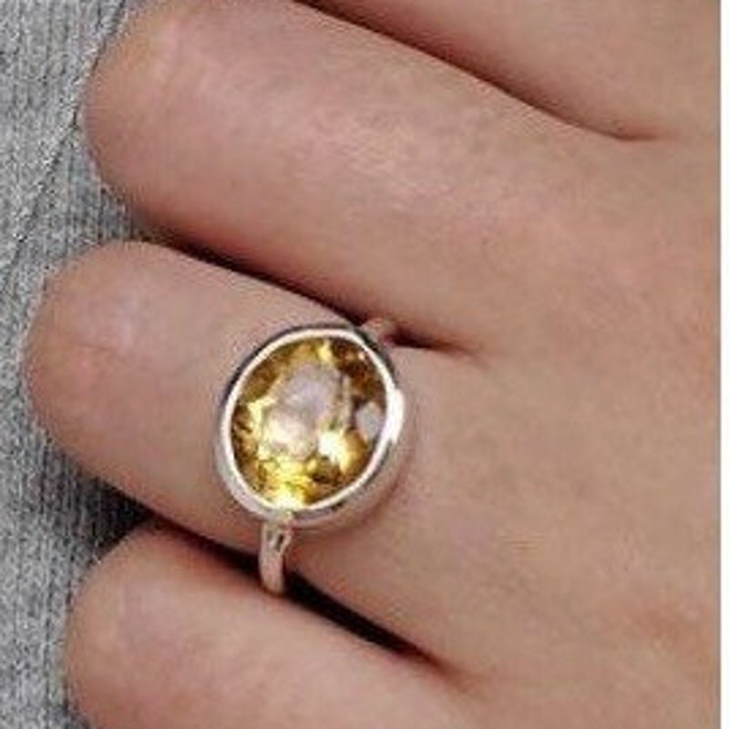 Large Citrine Ring - Etsy