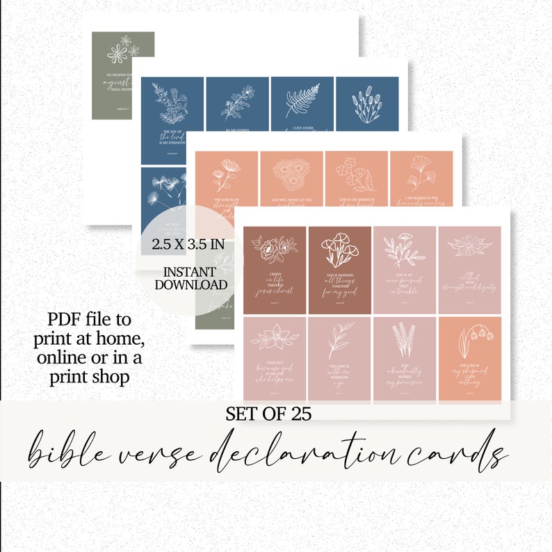 Printable Scripture Cards Christian Encouragement Cards | Etsy