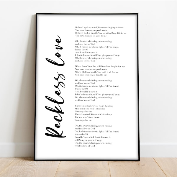 Reckless Love - Etsy