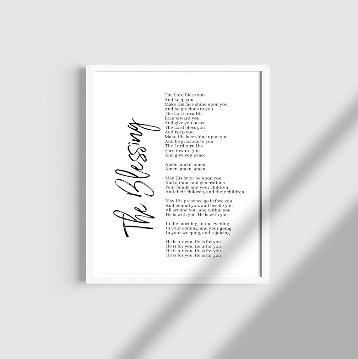 The Blessing Elevation Worship Lyrics Wall Art Print Numbers | Etsy