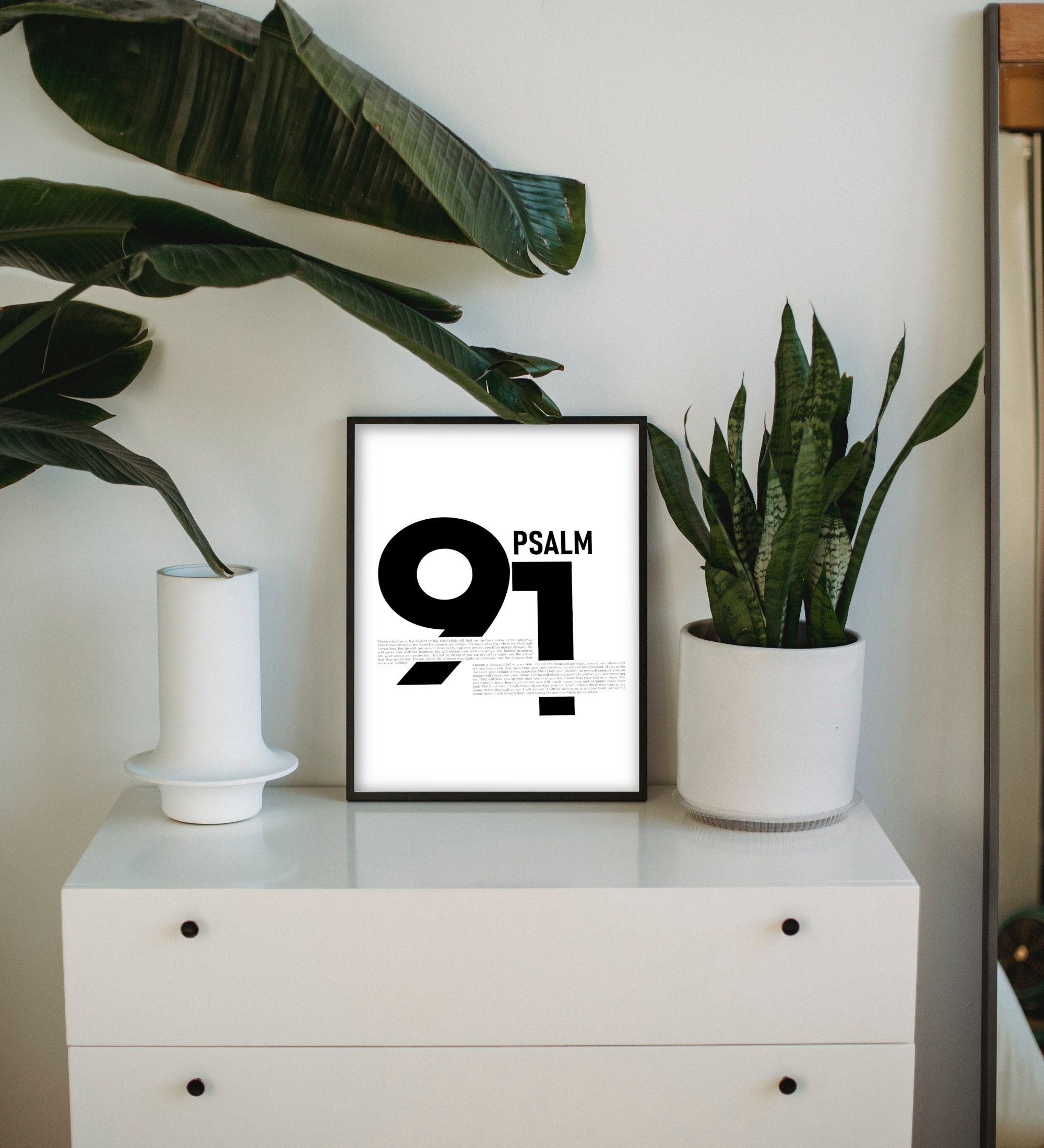 Psalm 91 Bible Verse Poster Artwork, Christian Scripture Wall Art Print ...