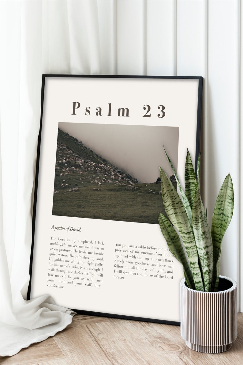 Psalm 23 Wall Art Printable the Lord is My Shepard Poster Christian ...