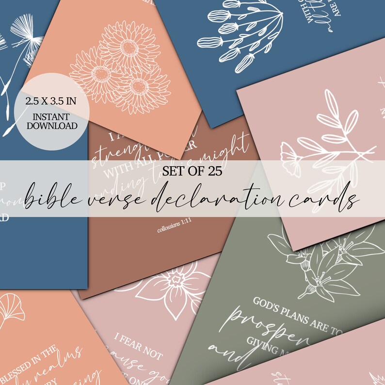 Printable Scripture Cards Christian Encouragement Cards | Etsy