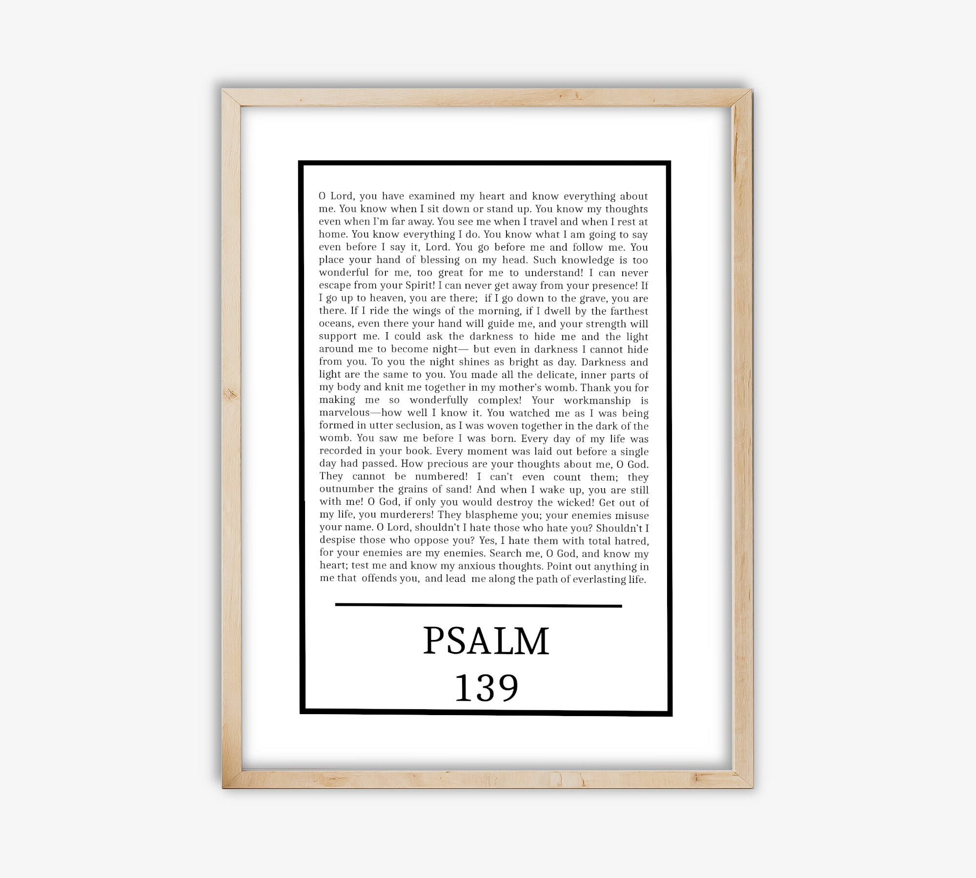 Psalm 139 Wall Art, Psalms Wall Art Printable, Fearfully and ...
