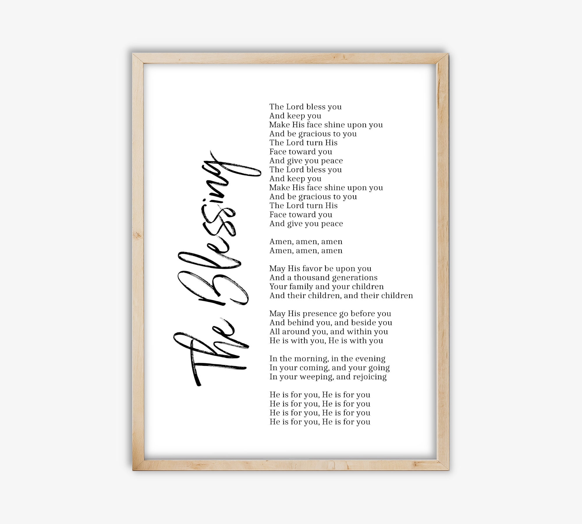 The Blessing Elevation Worship Lyrics Wall Art Print Numbers | Etsy