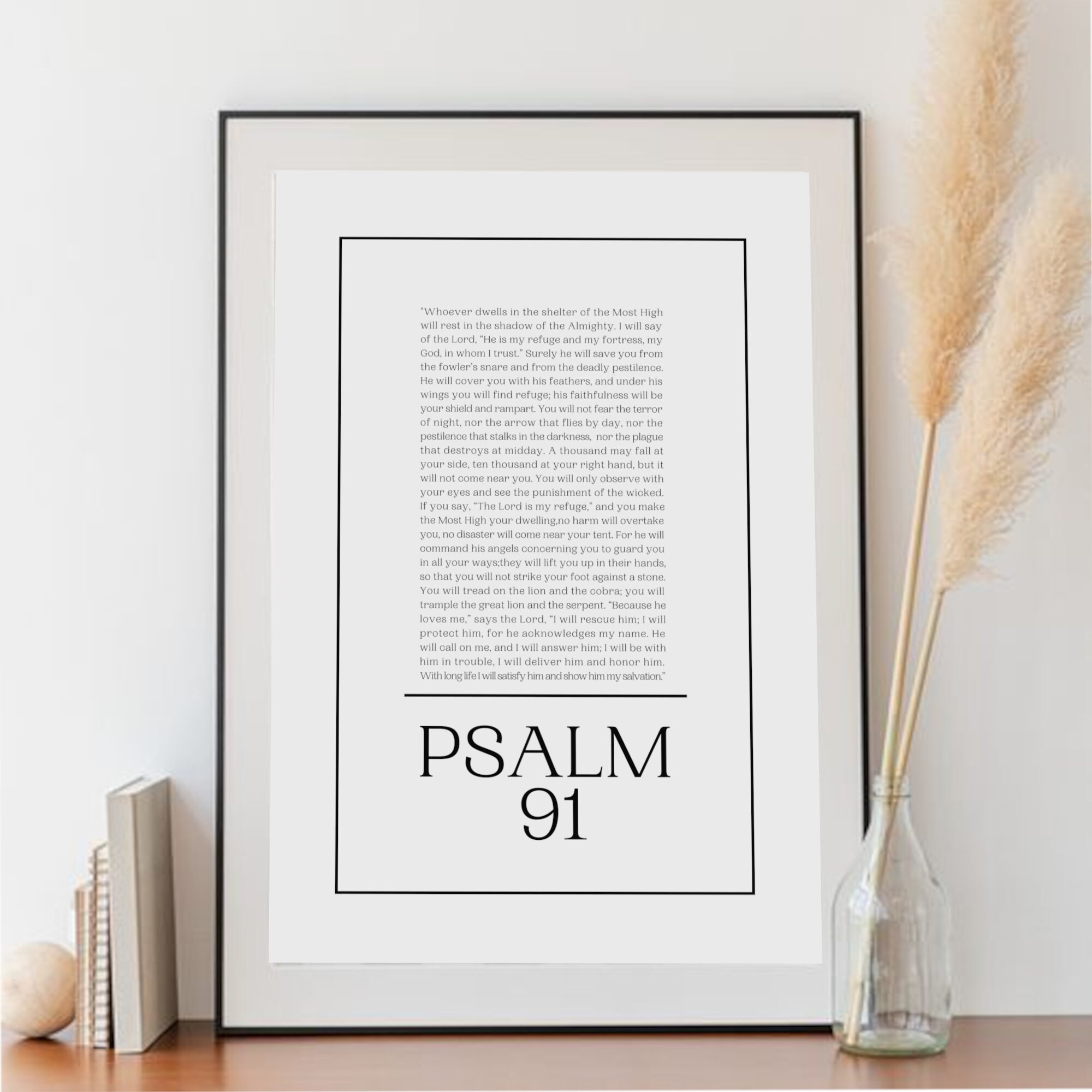 Psalm 91 Wall Art Scripture Print Bible Verse Print He Who - Etsy Nederland