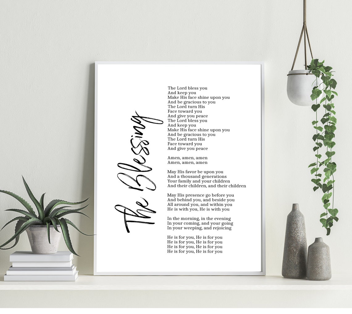 The Blessing Elevation Worship Lyrics Wall Art Print Numbers | Etsy