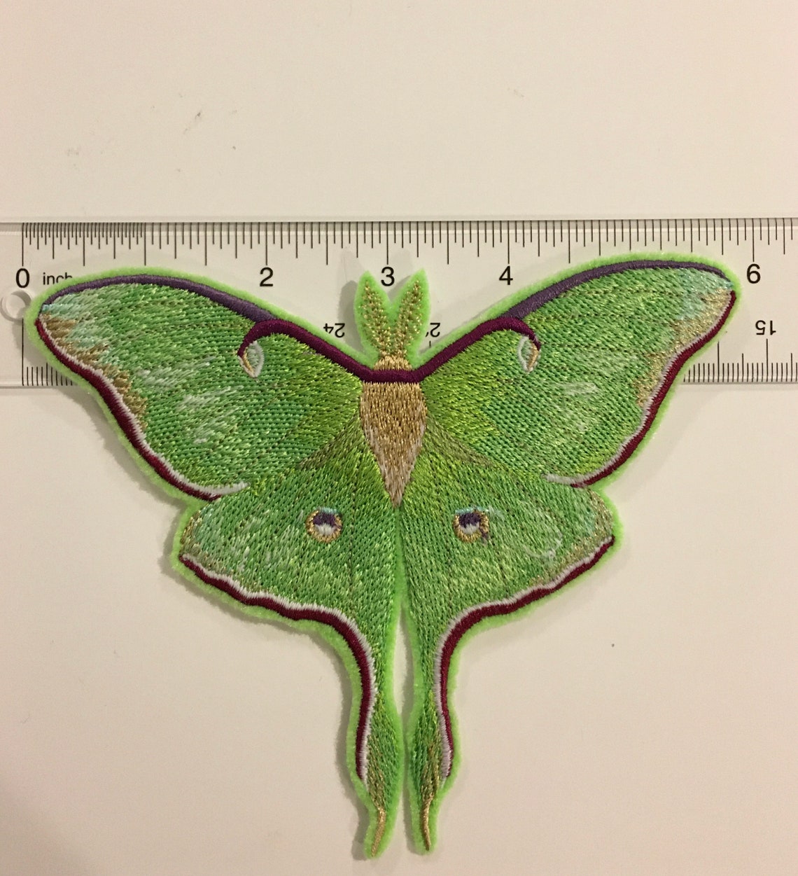 Embroidered Glow-in-the-Dark Luna Moth Large Iron-on Appliqué | Etsy