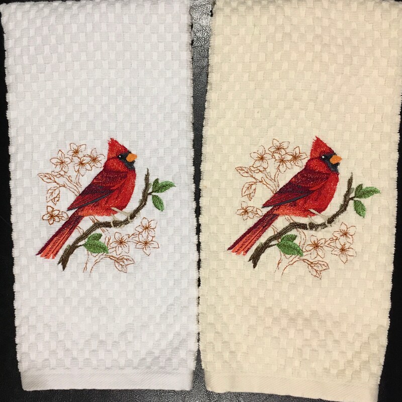 Embroidered Cardinal - Etsy