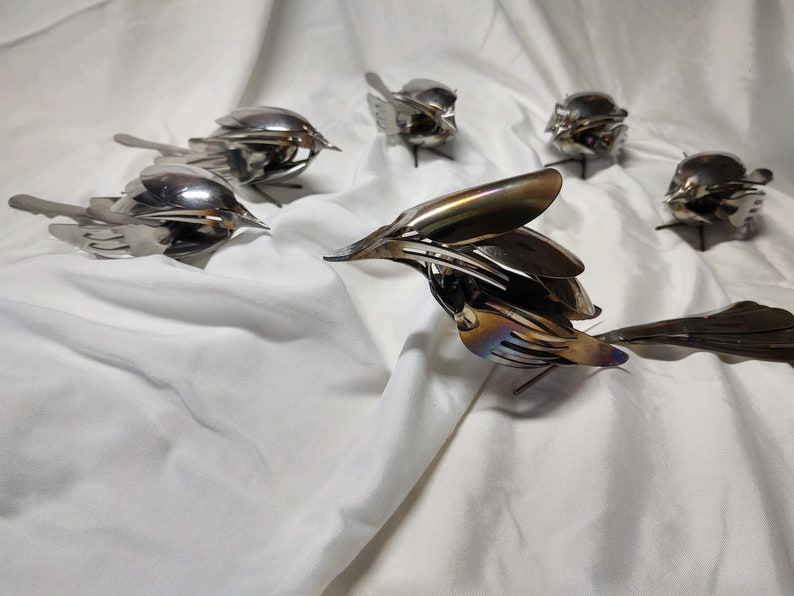 Bird Family Silverware Art - Etsy