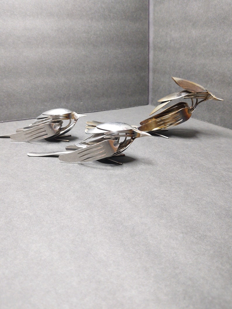 Bird Family Silverware Art - Etsy