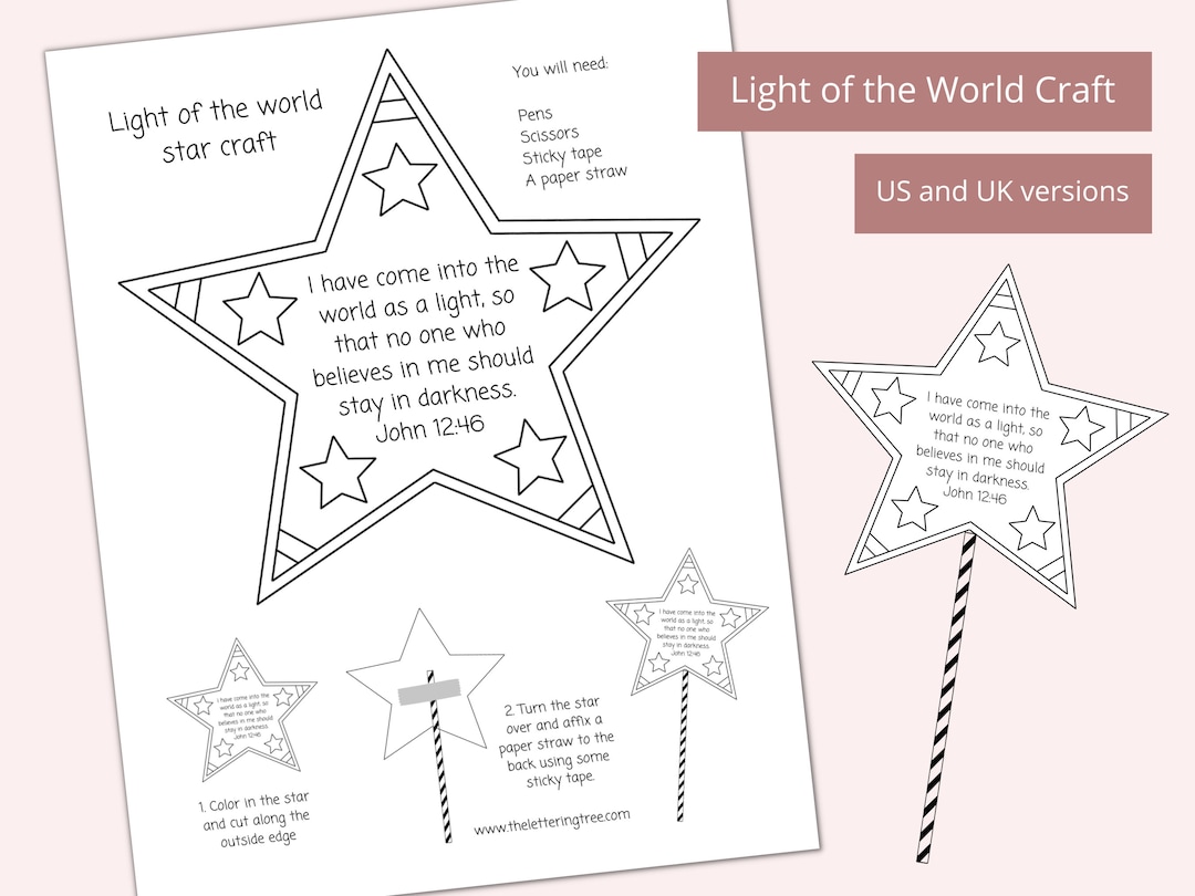 Printable Light of the World Bible Craft | Christmas Bible Craft ...