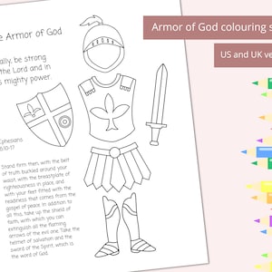 Printable Armor of God Coloring Page | Kids Bible Coloring | Sunday ...