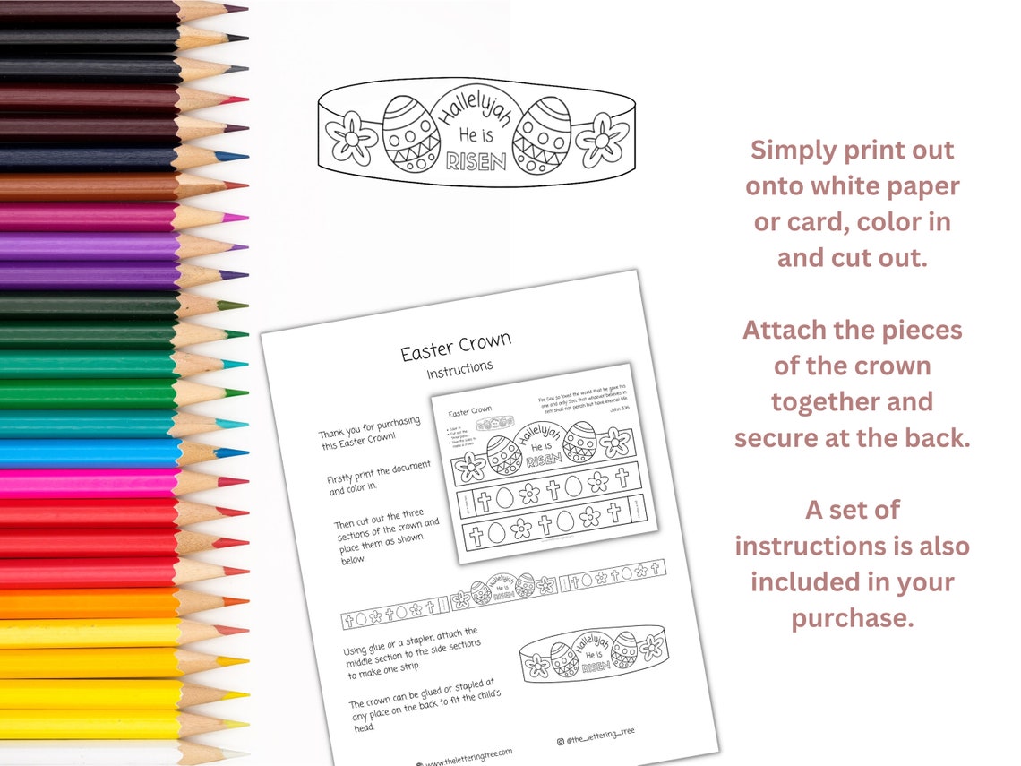 Printable Easter Crown | Easter Bible Crafts for Kids | He is Risen ...