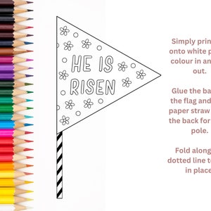 Printable Easter Flag | Christian Easter Crafts for Kids | Printable ...