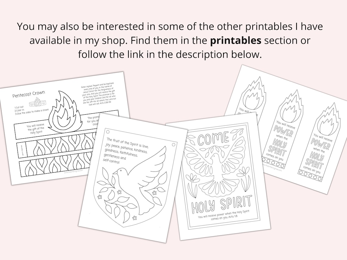 Printable Pentecost Craft Activity | Pentecost Coloring Bookmarks ...