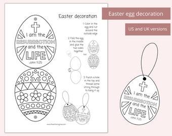 Easter Coloring Page Digital Download Printable Bible Verse Color ...