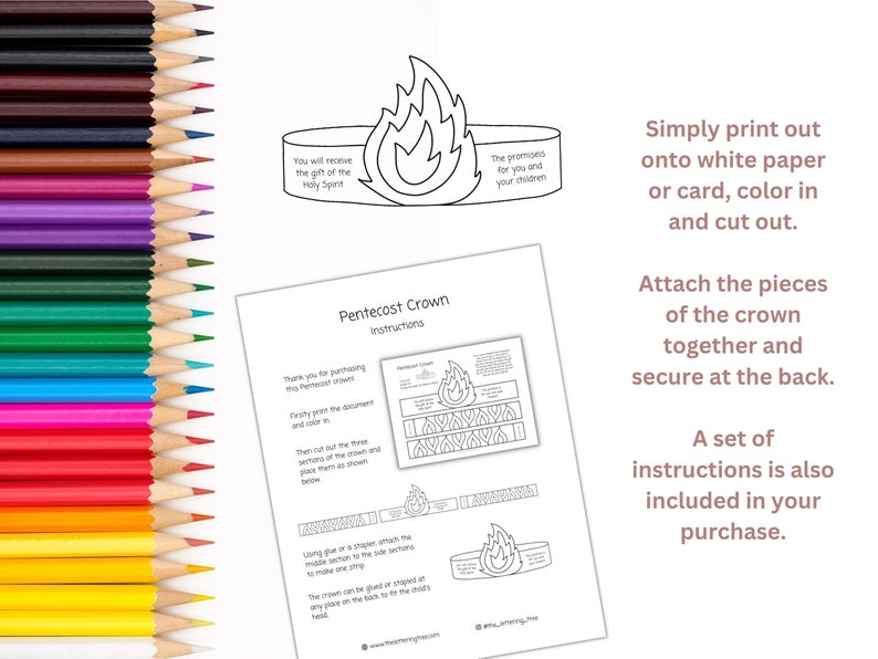 Printable Pentecost Craft | Holy Spirit Craft | Pentecost Coloring Page ...