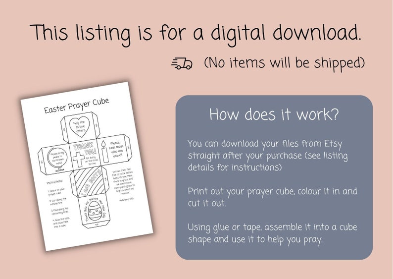 Easter Prayer Cube Printable Easter Bible Crafts Printable - Etsy