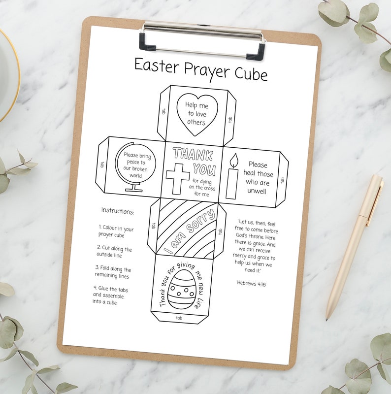 Easter Prayer Cube Printable Easter Bible Crafts Printable - Etsy