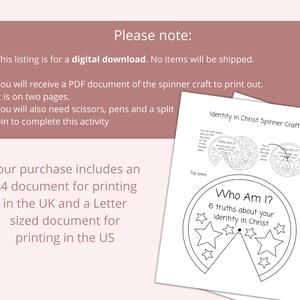 Printable Identity in Christ Spinner | Bible Verse Crafts for Kids ...