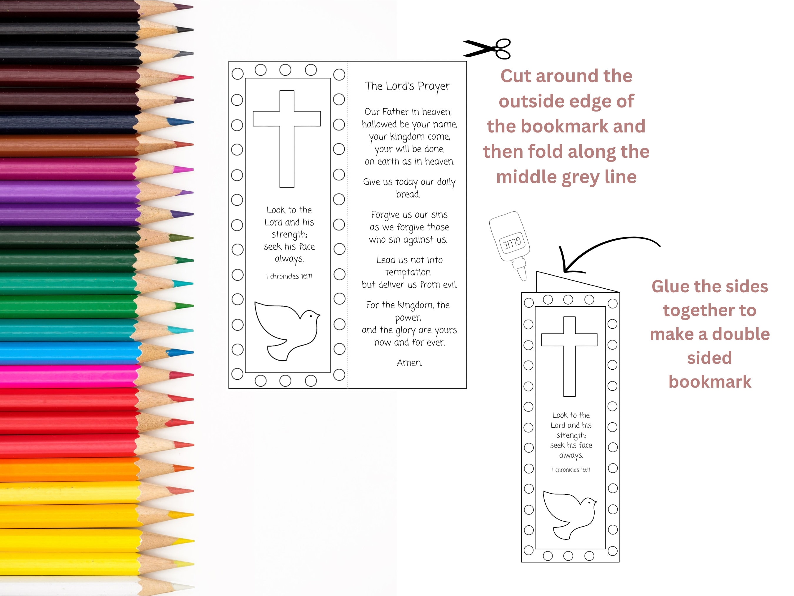 Printable the Lord's Prayer Bookmark | Bible Verse Craft | the Lord's ...