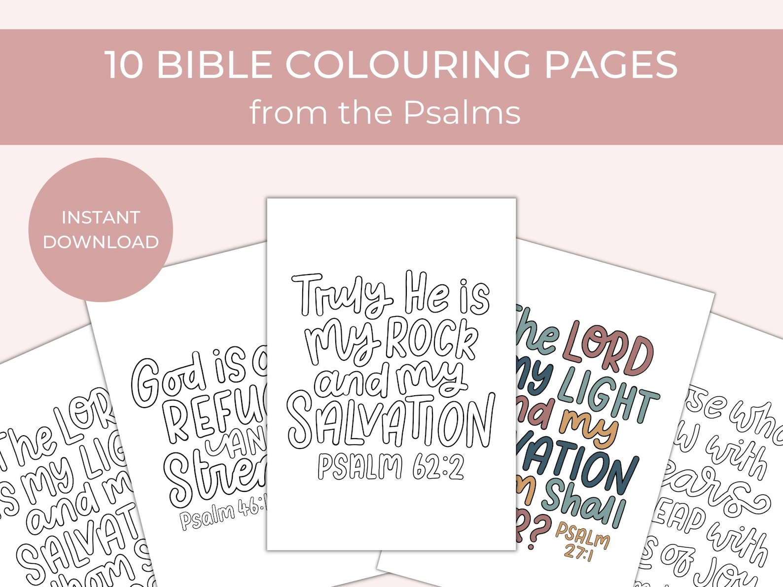 Bible Verse Colouring Pages | Christian Coloring Sheets | Hand Lettered ...