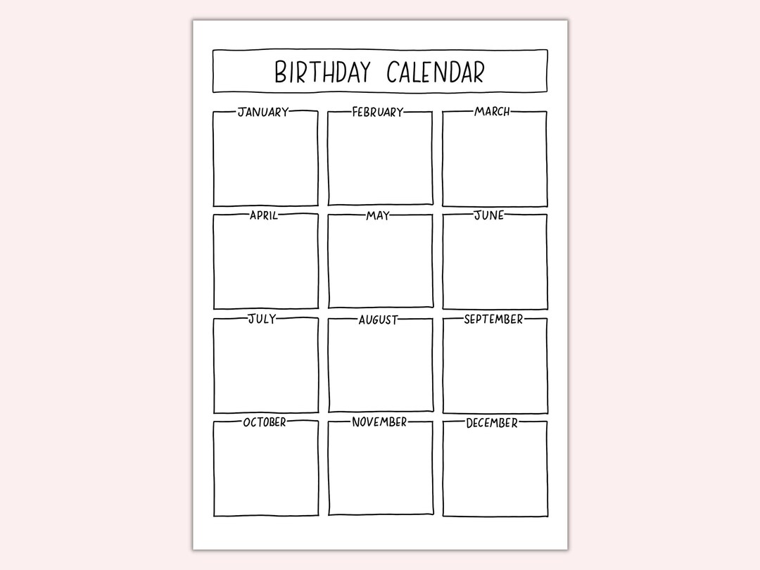 Printable Birthday Calendar | Birthday Tracker | Class Birthday Tracker ...
