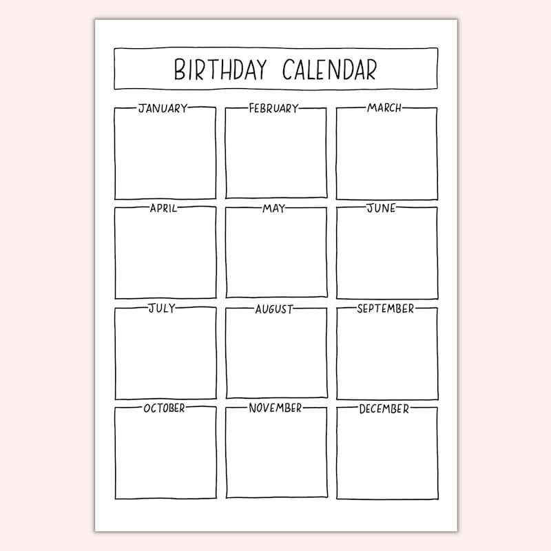 Birthday Calendar - Etsy