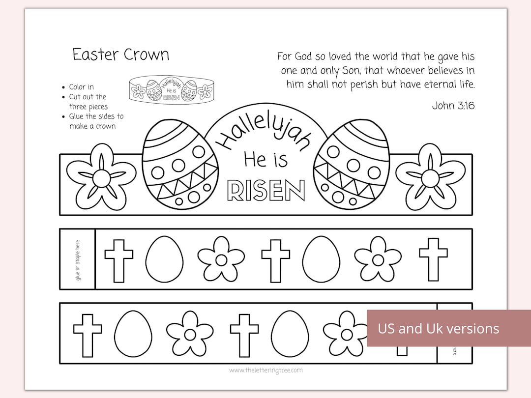 Printable Easter Crown | Easter Bible Crafts for Kids | He is Risen ...