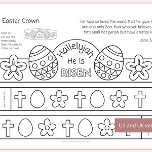 Printable Easter Crown | Easter Bible Crafts for Kids | He is Risen ...