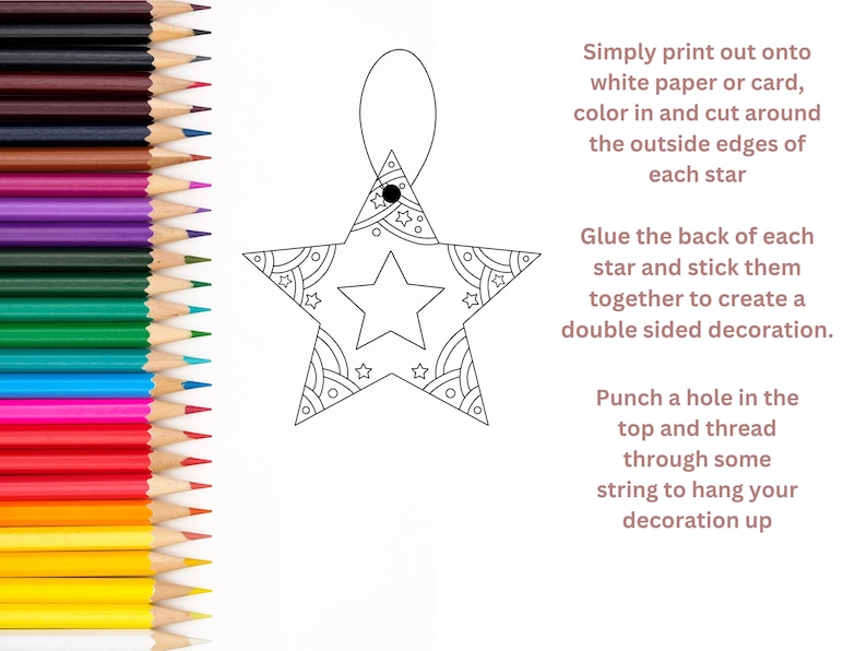 Printable Christmas Bible Craft | Star Decoration Coloring Craft ...