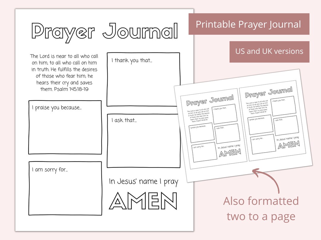 Printable Kids Prayer Journal | Prayer Craft | Prayer Activity for Kids ...