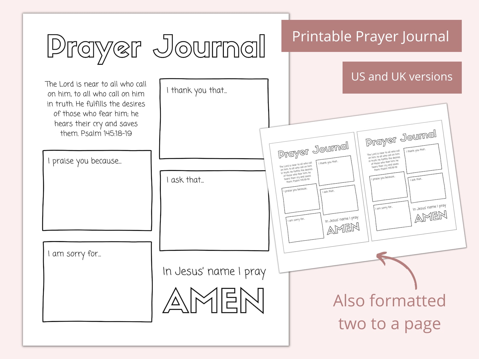 Printable Kids Prayer Journal | Prayer Craft | Prayer Activity for Kids ...
