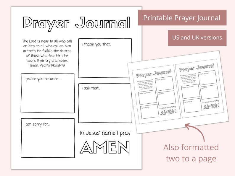 Printable Kids Prayer Journal | Prayer Craft | Prayer Activity for Kids ...