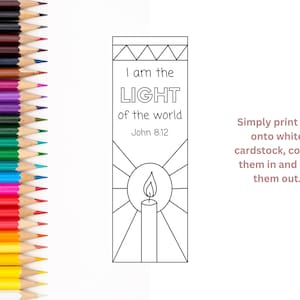 Printable Bible Verse Craft | Light of the World Bookmarks | Sunday ...