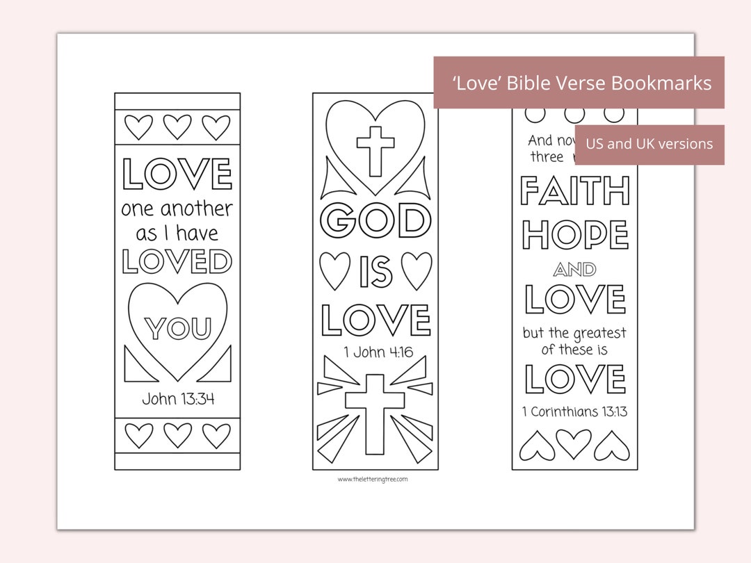 Printable Bible Verse Bookmarks | Bible Verses About Love | Kids Bible ...