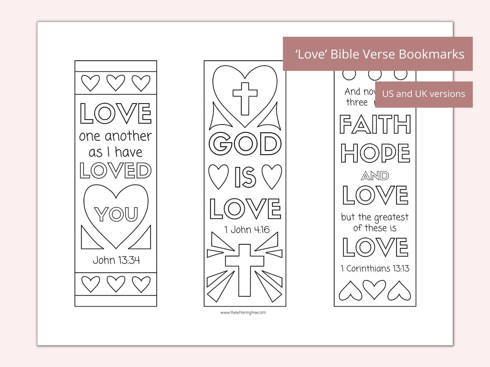 Printable Bible Verse Bookmarks | Bible Verses About Love | Kids Bible ...